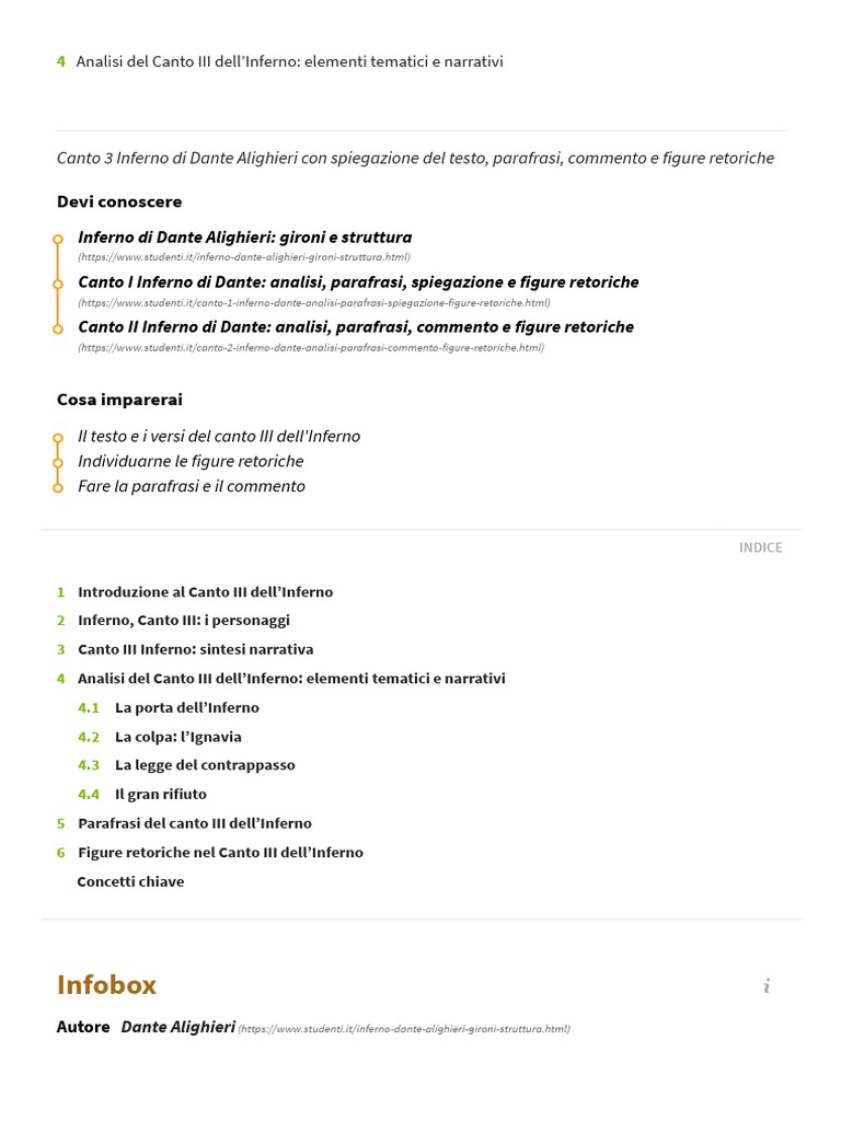 Canto 3 Inferno Di Dante | PDF