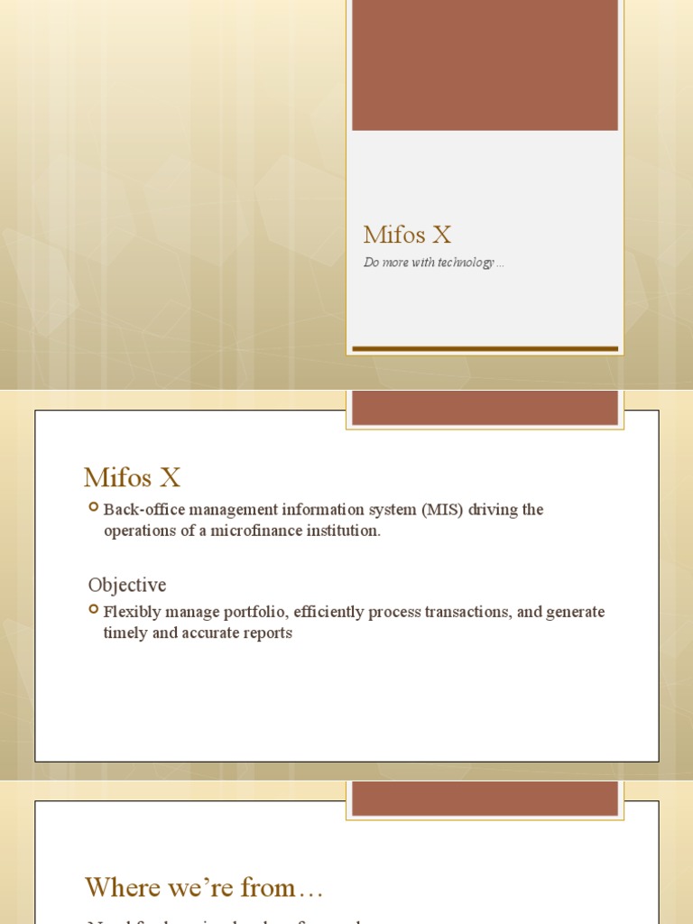 Mifos X: Do More With Technology | Download Free PDF | Information Age ...