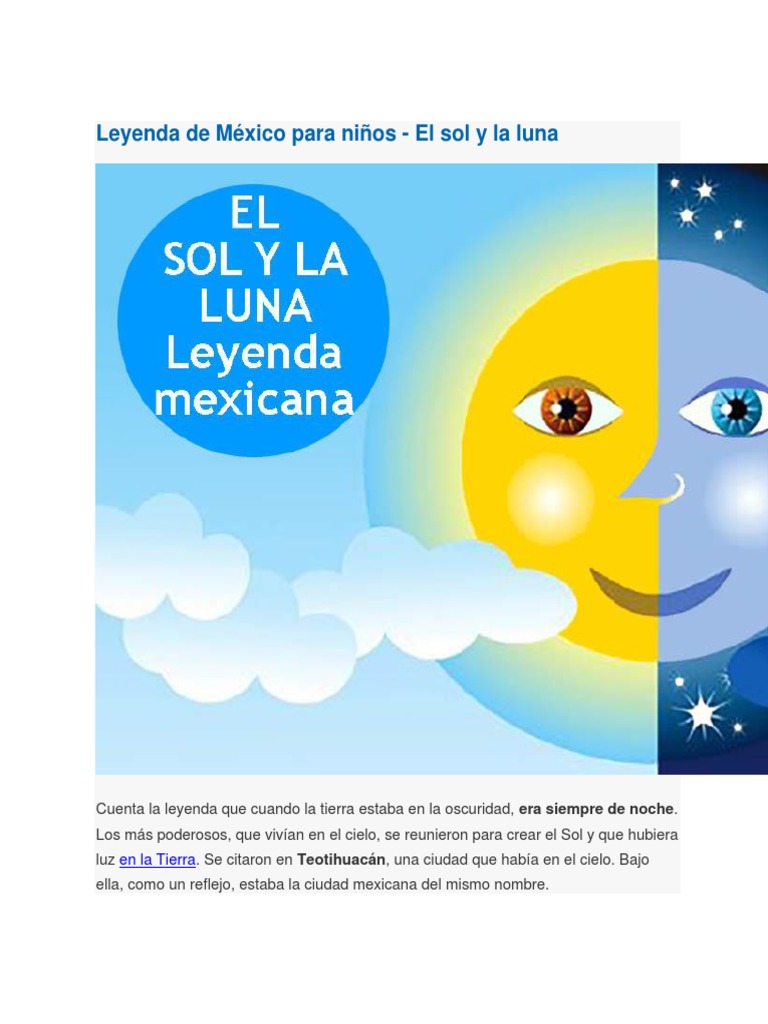Leyenda de El Sol y La Luna | PDF