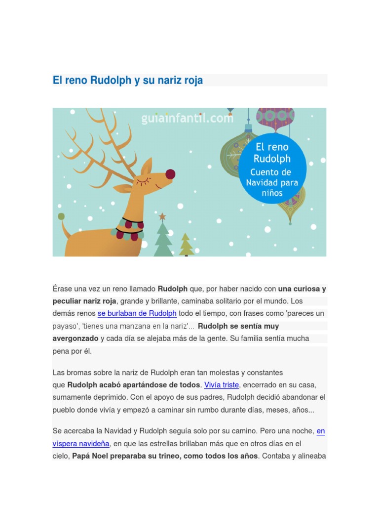 La historia de Rodolfo el reno | PDF | Papá Noel