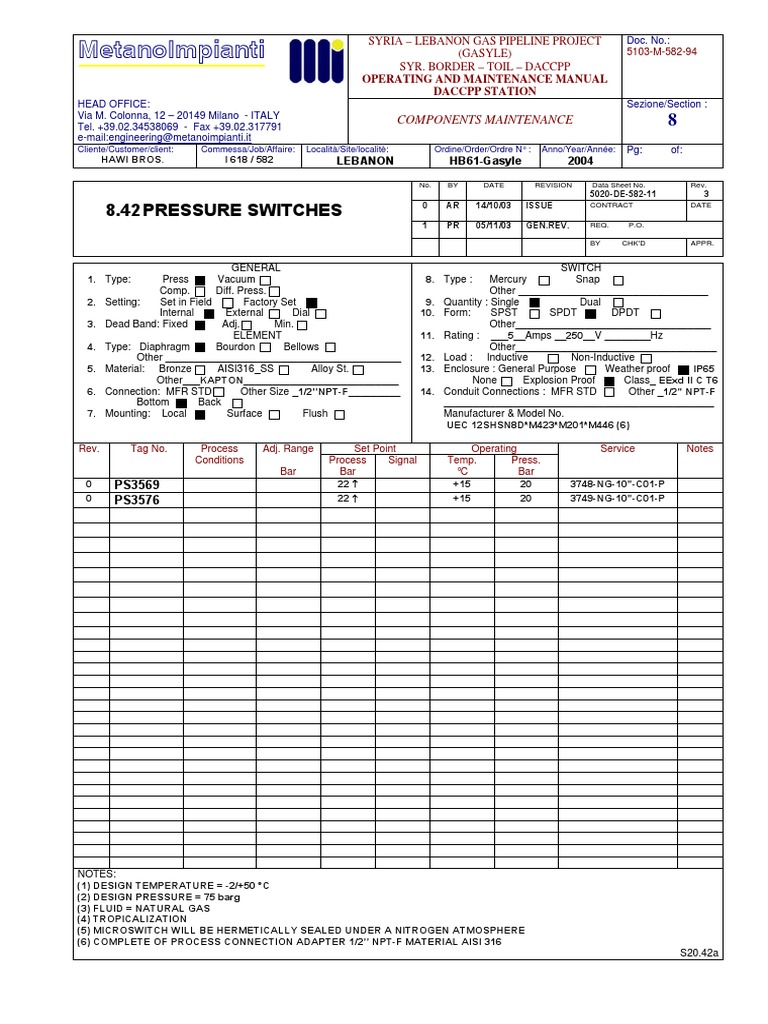 Pressure Switch Datasheet | PDF | Switch | Applied And Interdisciplinary Physics