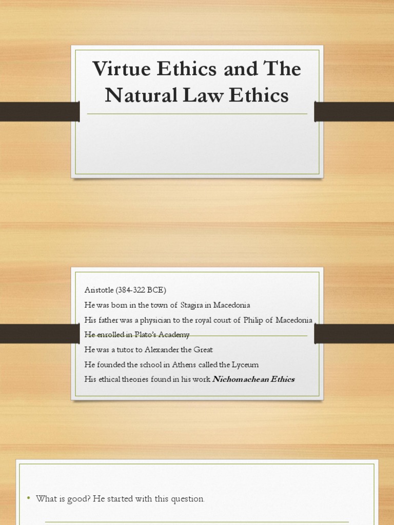 Virtue Ethics and The Natural Law Ethics | PDF | Thomas Aquinas ...
