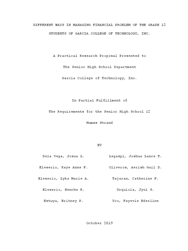 Grade 12 Financial Management | PDF | Sampling (Statistics) | Survey ...