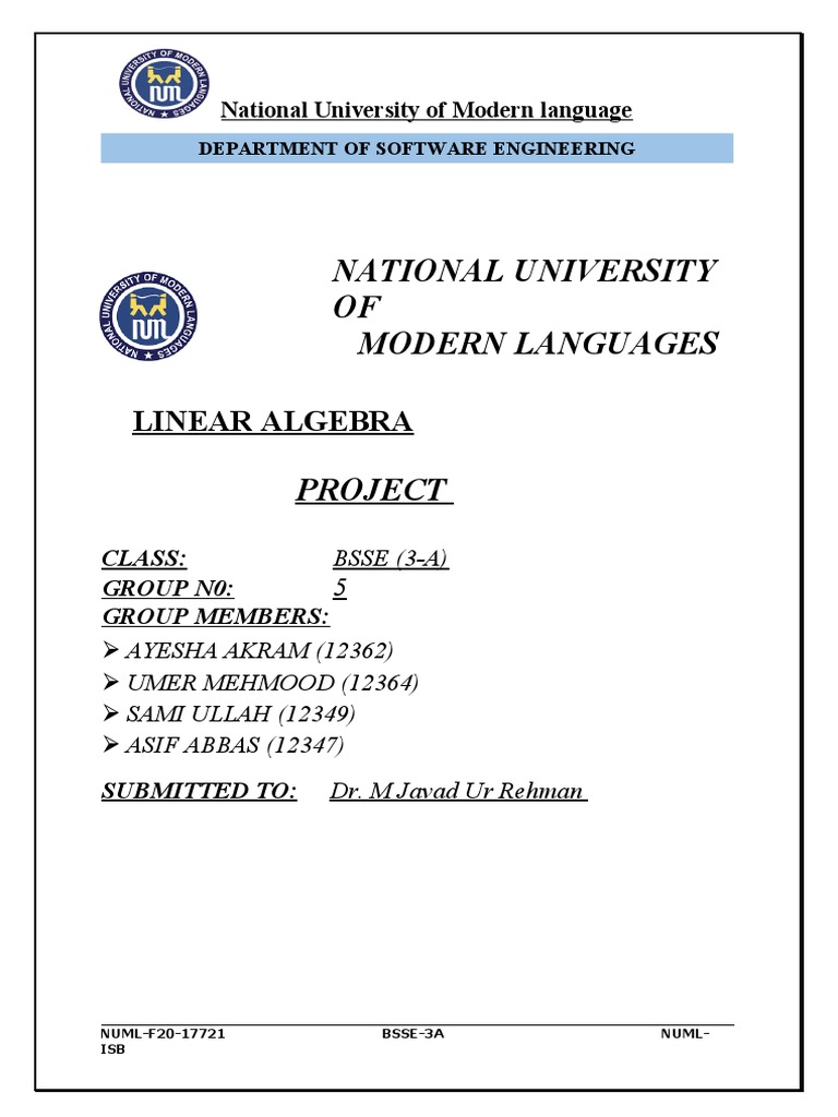 Group 5 LA Project | PDF | Mathematical Analysis | Mathematical Concepts