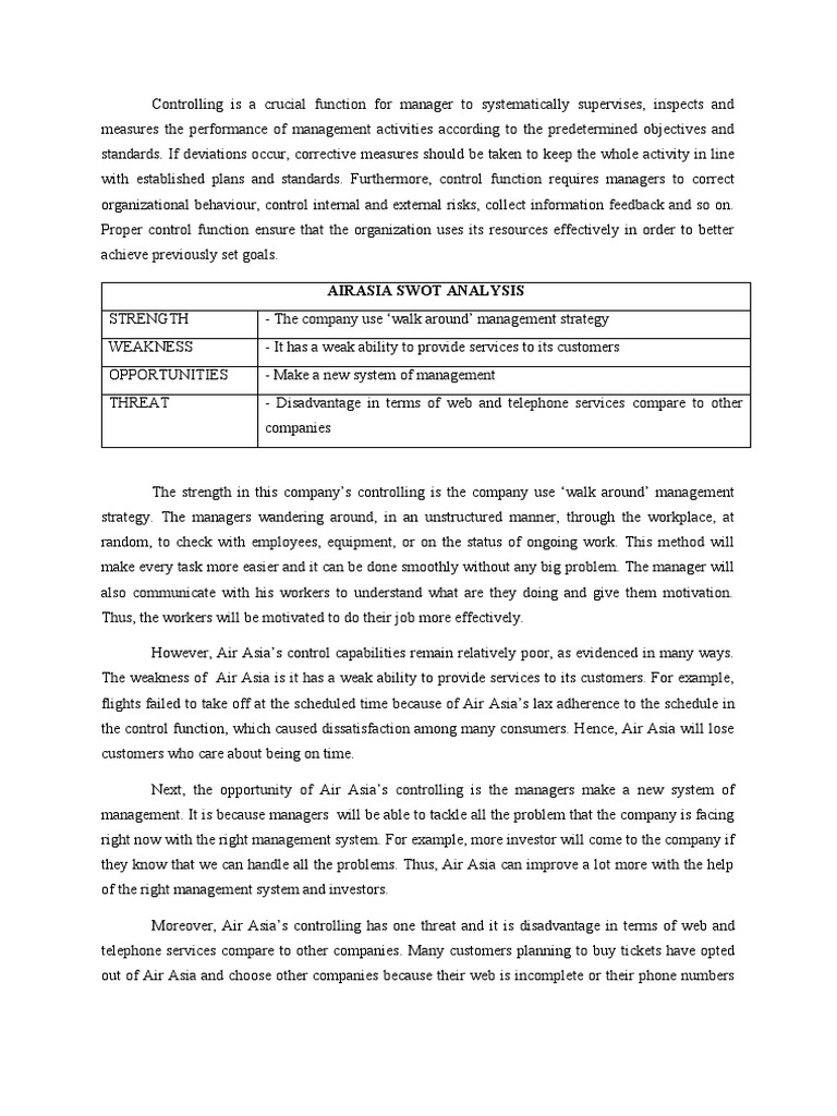 Airasia Swot Analysis | Download Free PDF | Swot Analysis | Motivation