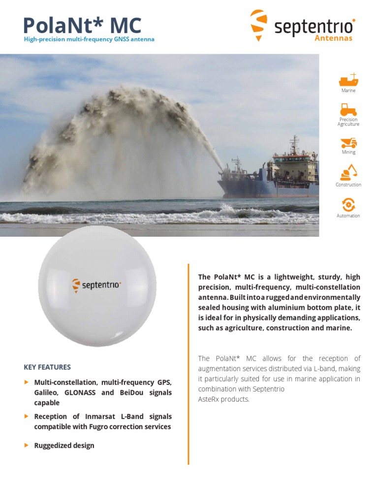 Septentrio PolaNt MC LR | PDF | Antenna (Radio) | Global Positioning System