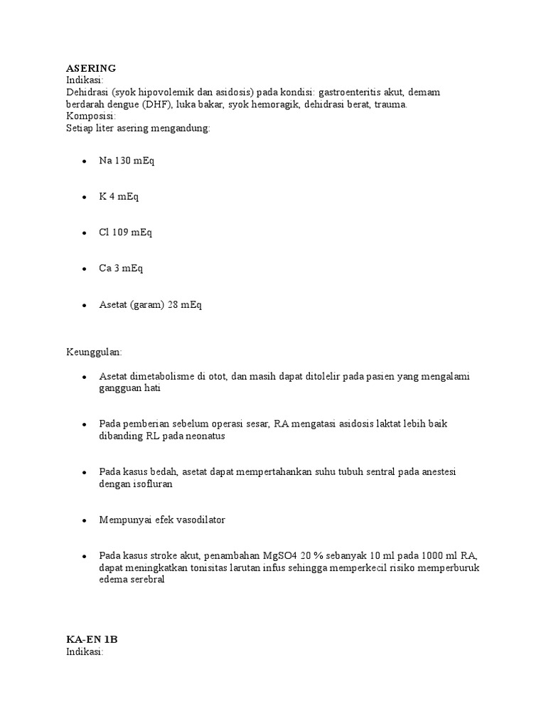 Panduan Cairan Infus Medis | PDF