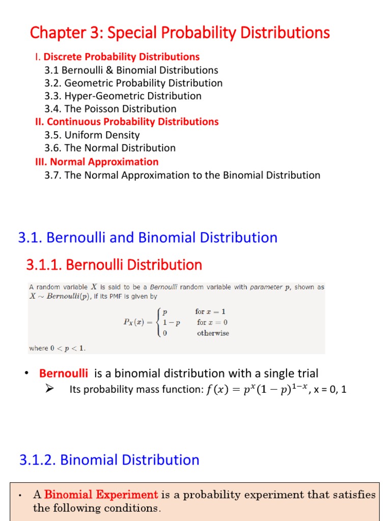 Chapter 3 - Special Probability Distributions | PDF | Probability ...