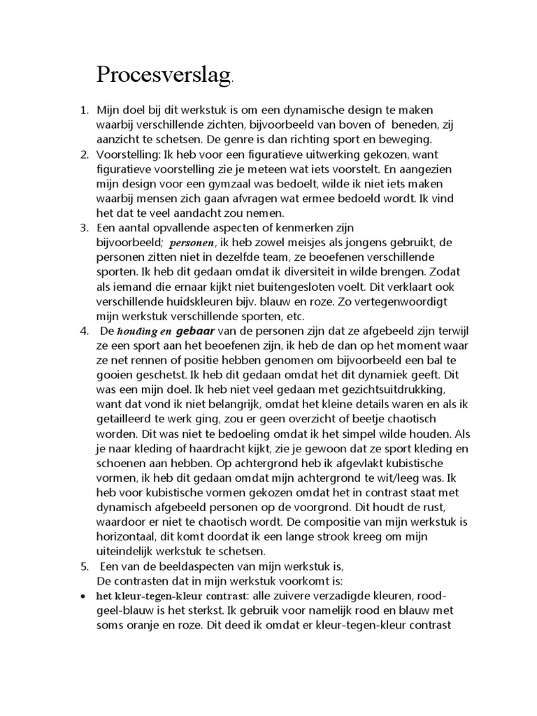 Procesverslag Kunst | PDF