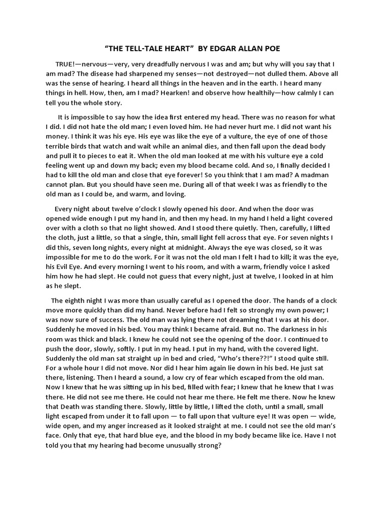 "The Tell-Tale Heart" by Edgar Allan Poe | PDF | Sound