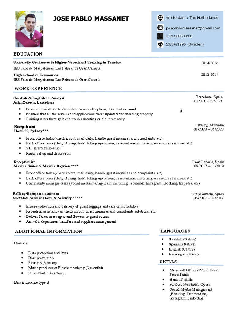 CV Pablo Massanet NL | PDF | Software | Computing
