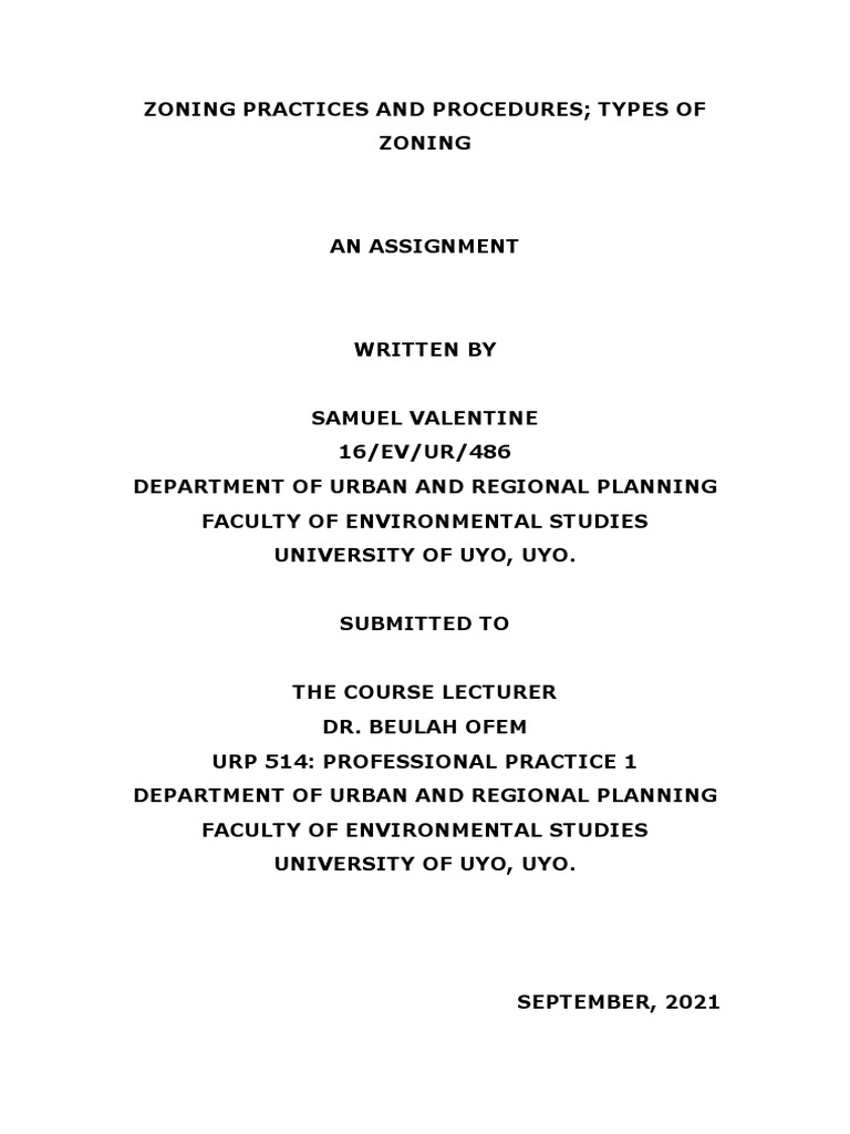 Zoning Practices and Procedures by Samuel Valentine | PDF | Zoning ...