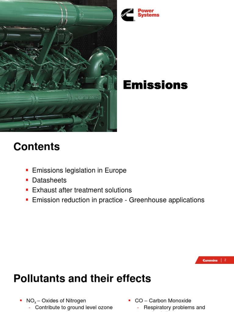 Diesel Generator Emissions | PDF | Exhaust Gas | N Ox
