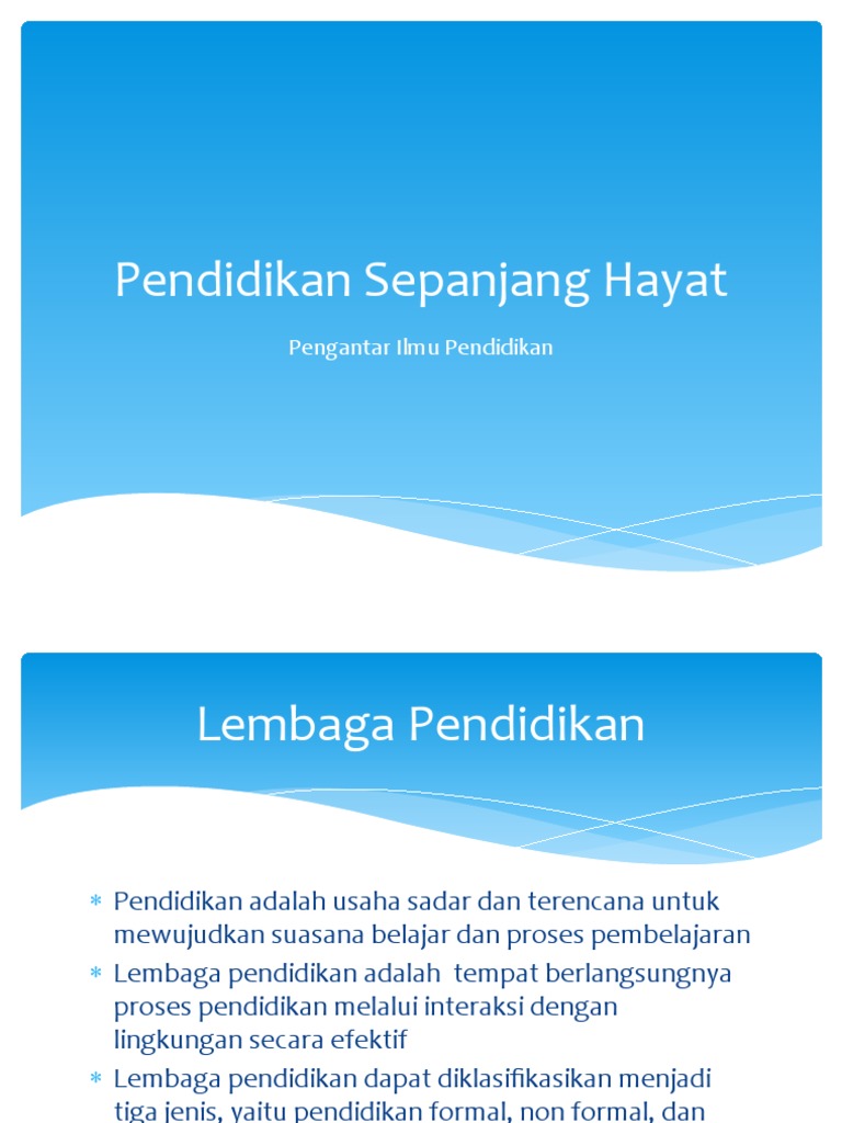 Pendidikan Sepanjang Hayat | PDF