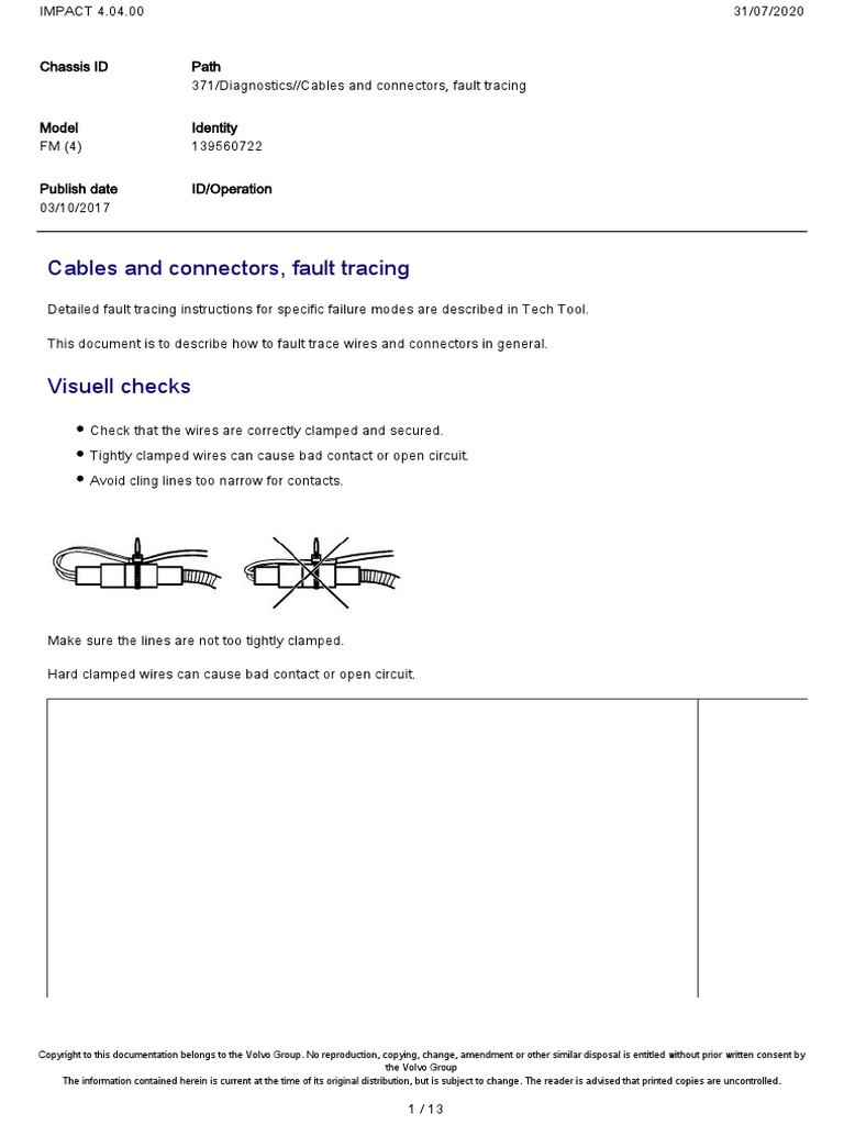 Cables and Connectors, Fault Tracing | PDF | Electrical Connector ...