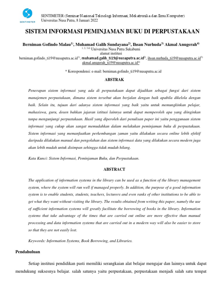Sistem Informasi Peminjaman Buku Di Perpustakaan | PDF