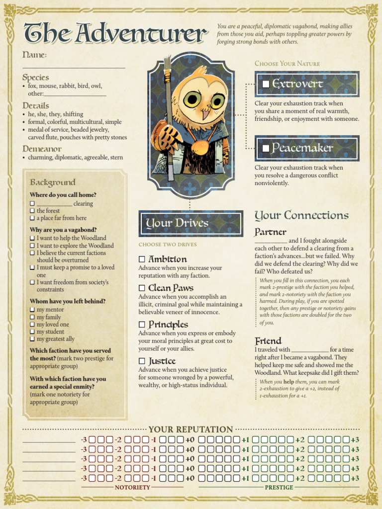 Root RPG - Player Sheets | PDF | Justice | Crime & Violence