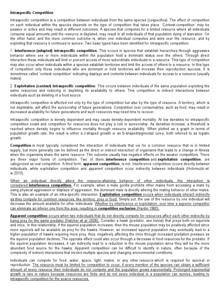 Understanding Intraspecific Competition | PDF | Ethology | Organisms