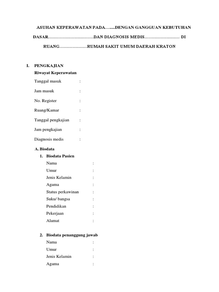 Format Askep KDP 2021 | PDF
