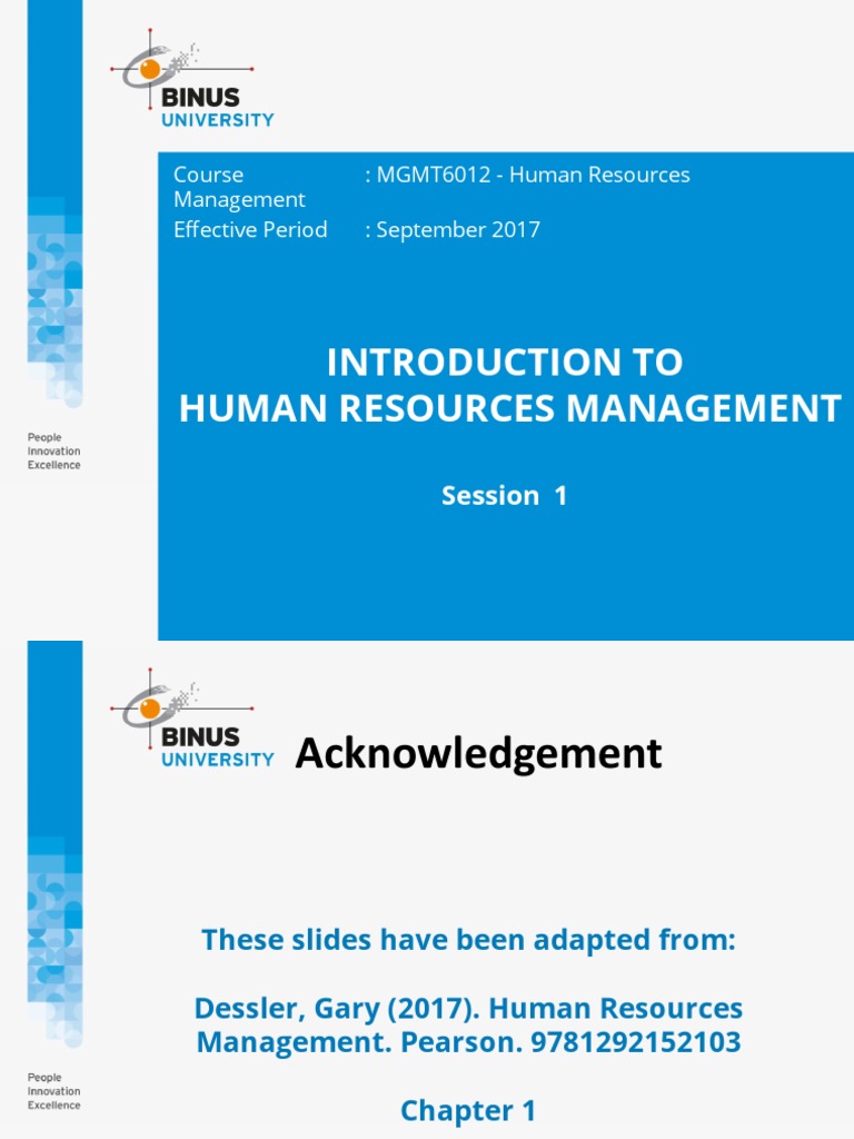 Introduction To Human Resources Management | PDF | Human Resource ...