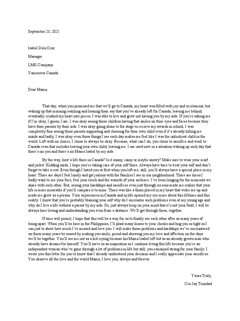 Letter Trinidad | PDF