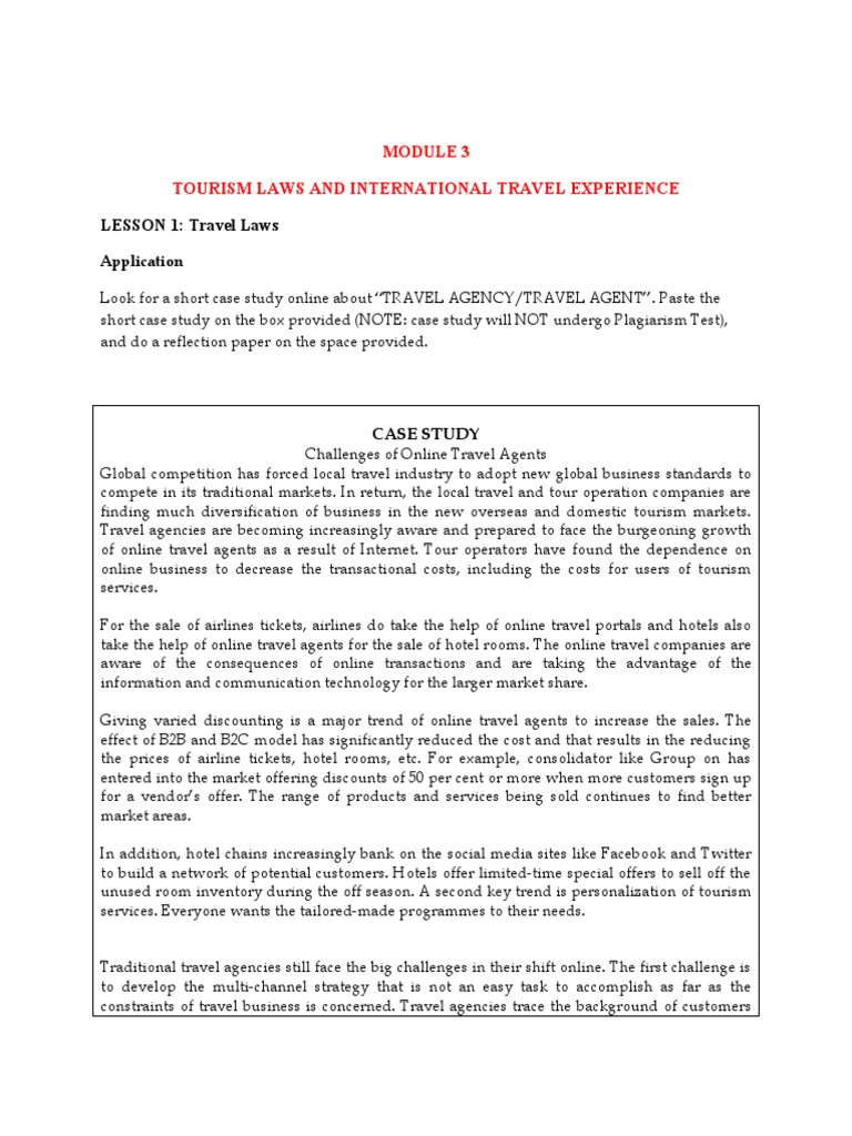 Module 3 Tourism Laws and International Travel Experience | PDF ...