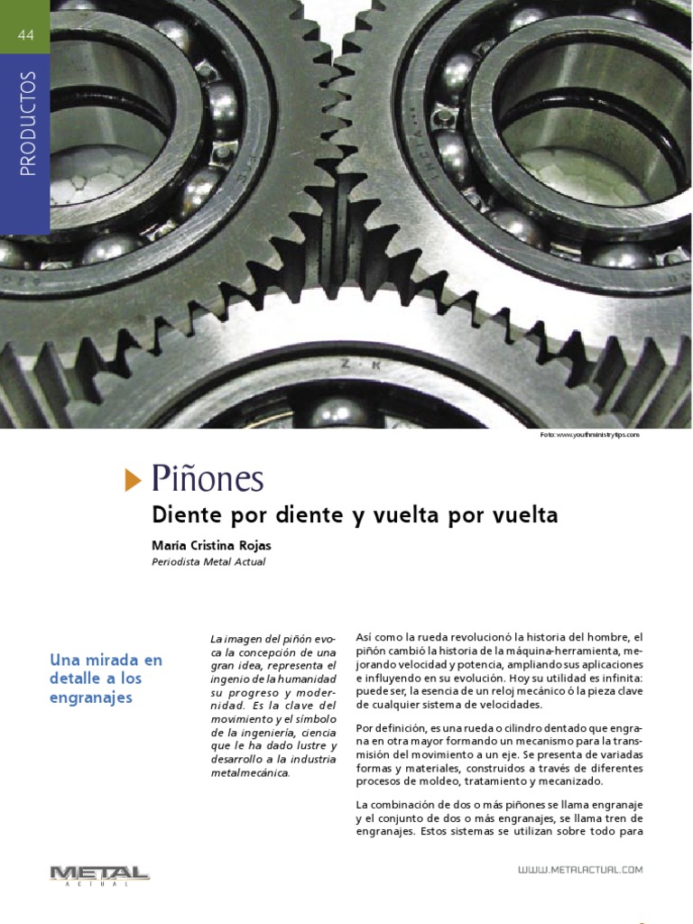 Piñones y engranajes: la clave del movimiento | PDF | Engranaje ...