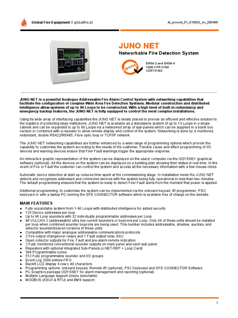 Juno Net: Networkable Fire Detection System | PDF | Computer Network ...