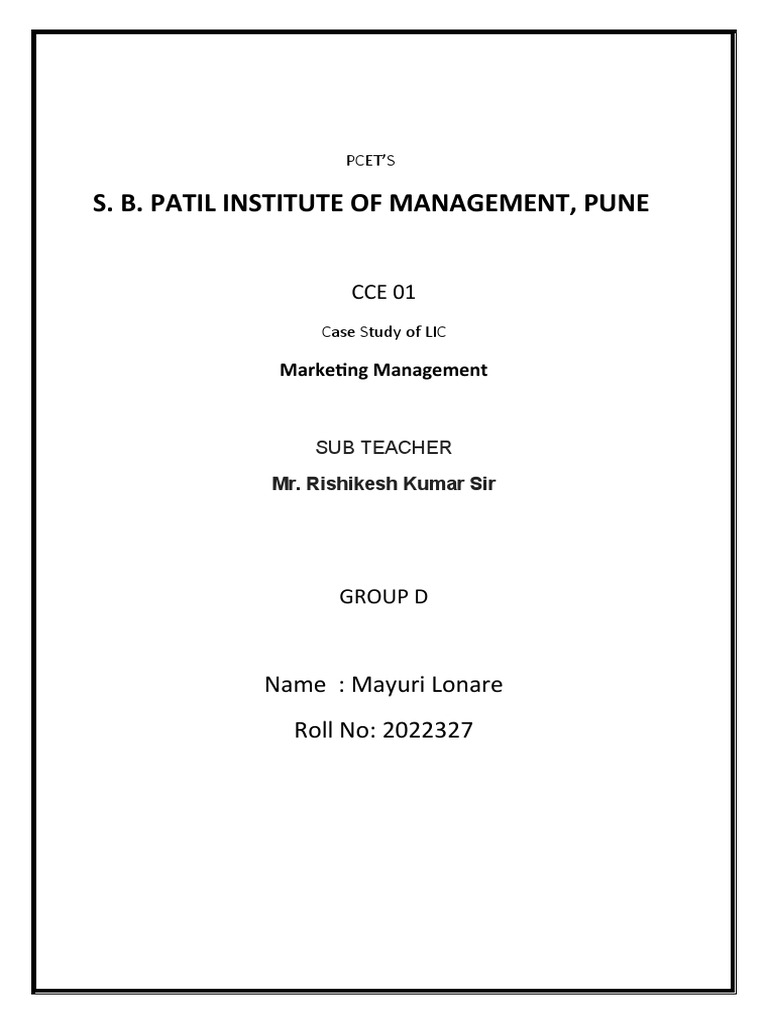 LIC Case Study | PDF | Insurance | Life Insurance