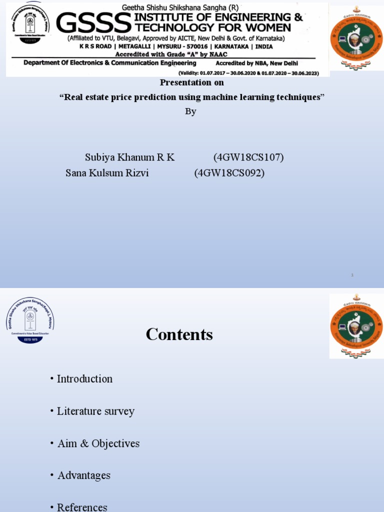 (4GW18CS107) Sana Kulsum Rizvi (4GW18CS092) : "Real Estate Price ...