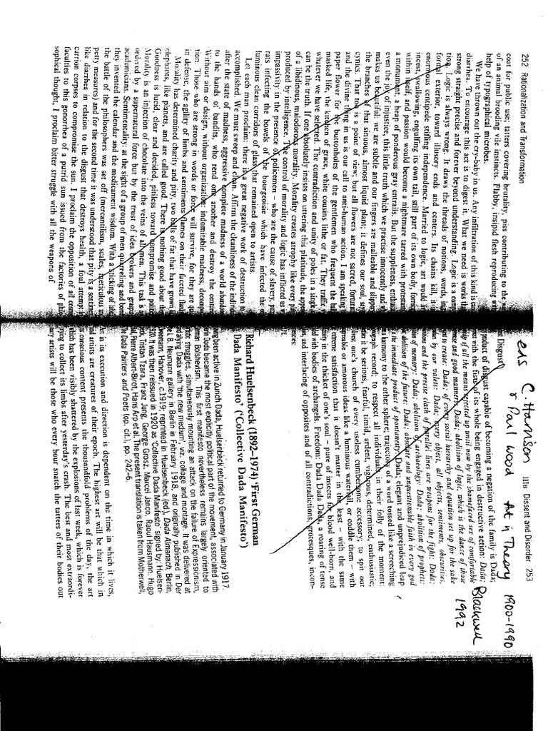 First German Dada Manifesto 1918 What Is Dadaism and What Does It Want ...