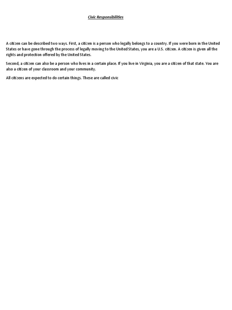 Civics Reading #2 | PDF