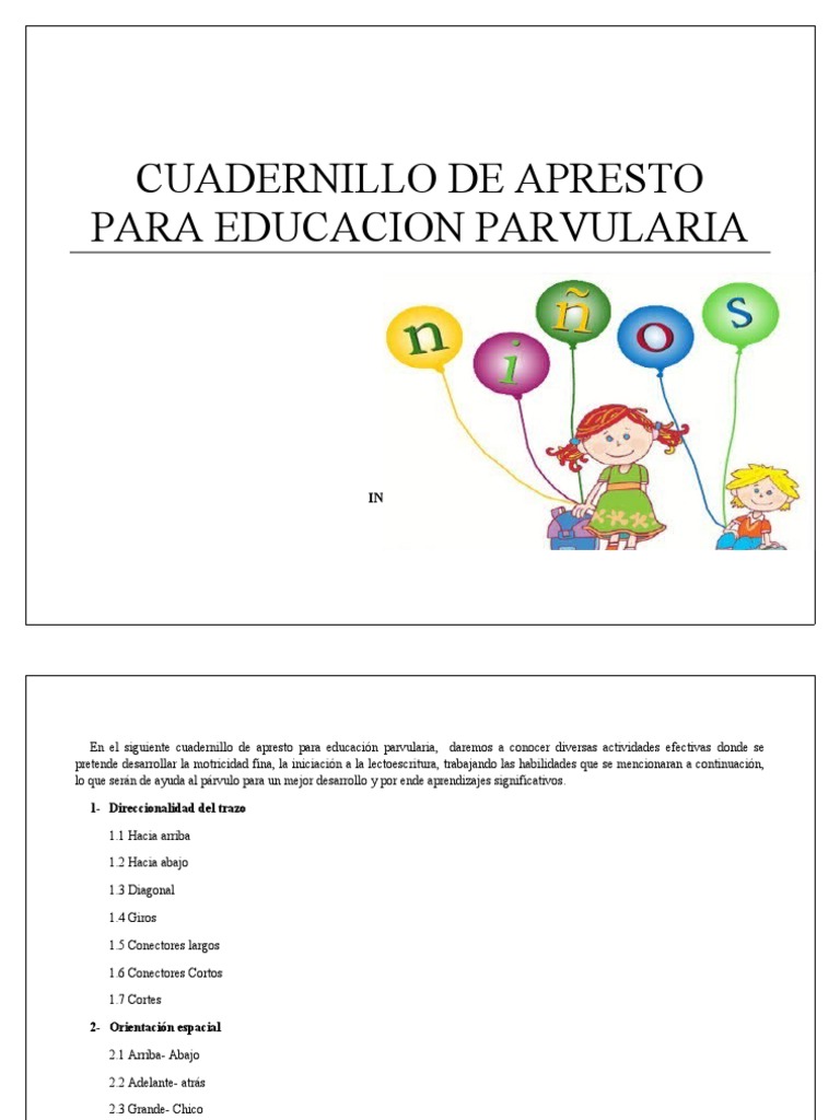 Cuadernillo de Apresto para Preescolar | PDF | Lápiz | Educación de la ...