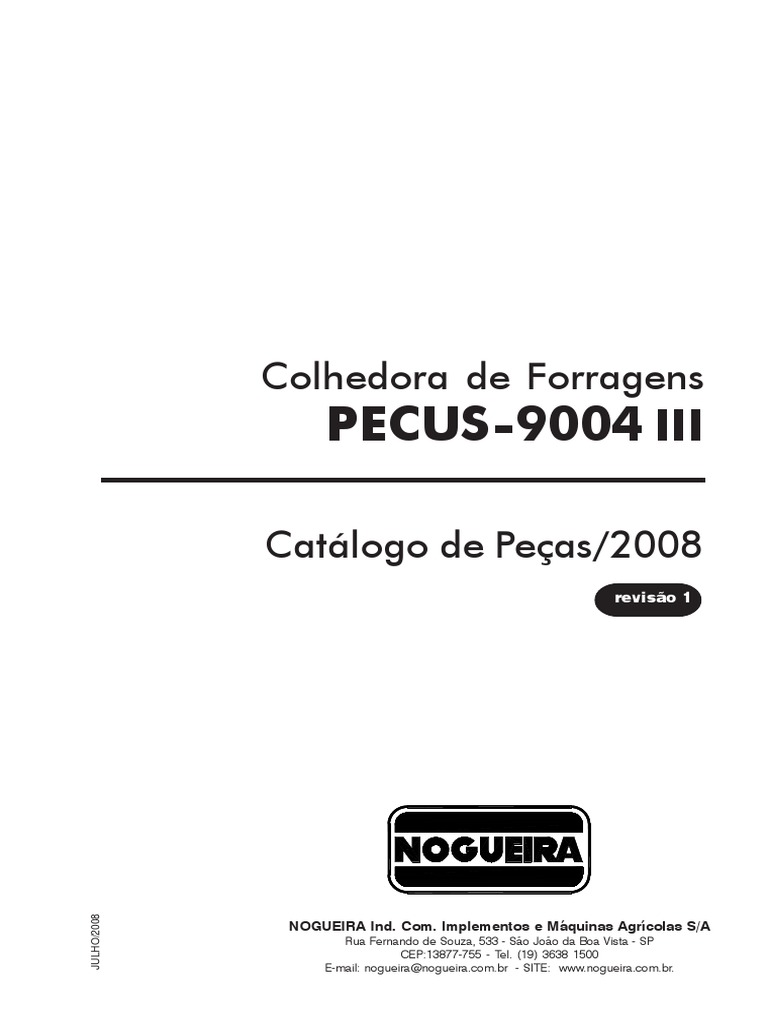 Catálogo de Peças Colhedora PECUS-9004 III | PDF | Engenharia Mecânica ...