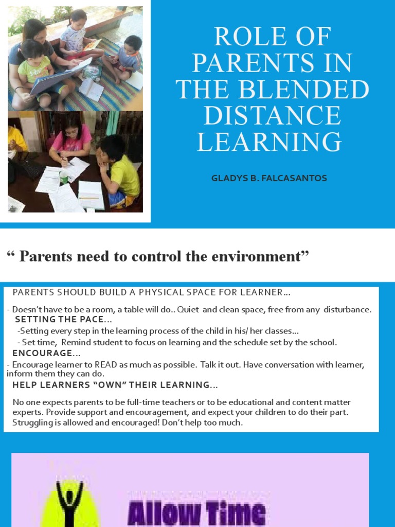 Parents' Role in Blended Learning Support | PDF