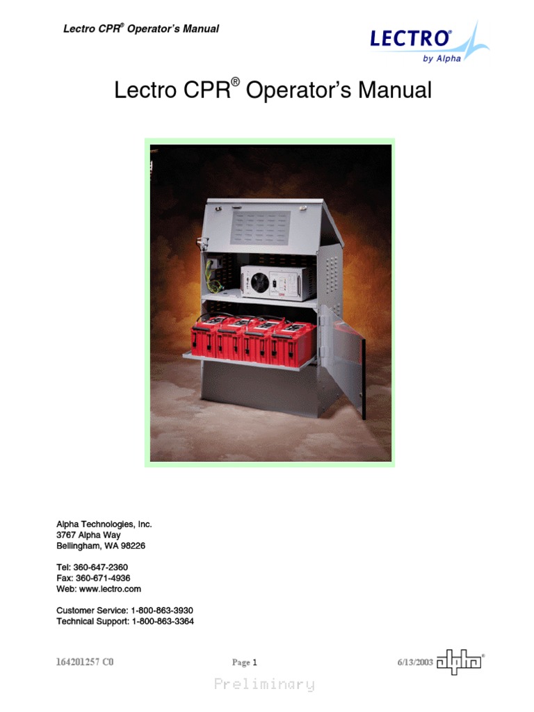 CPR Operator Manual | PDF | Power Inverter | Power Supply