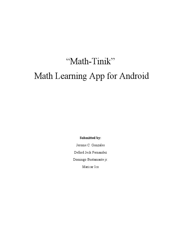 "Math-Tinik" Math Learning App For Android: Jerome C. Gonzales Deford ...