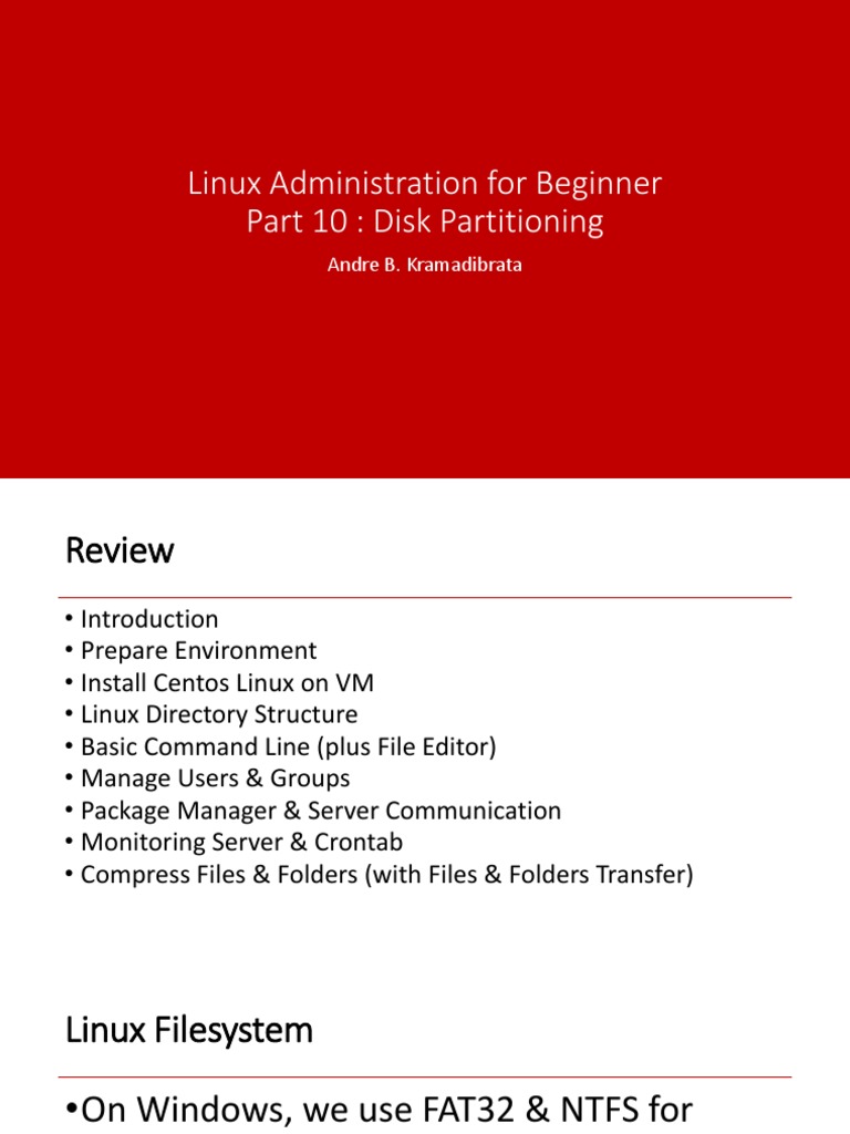 Linux Part 10 Disk Partitioning | PDF