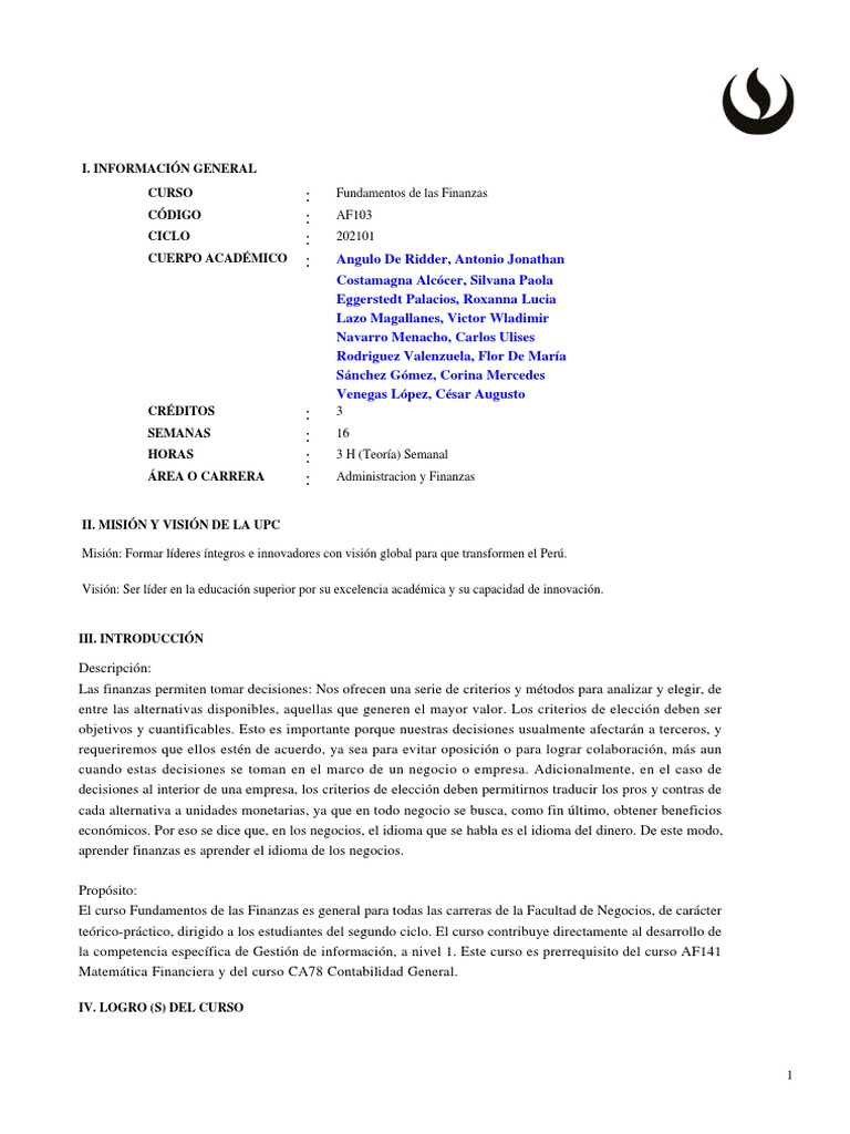 AF103 Fundamentos de Las Finanzas 202101 | PDF | Evaluación | Sistema financiero