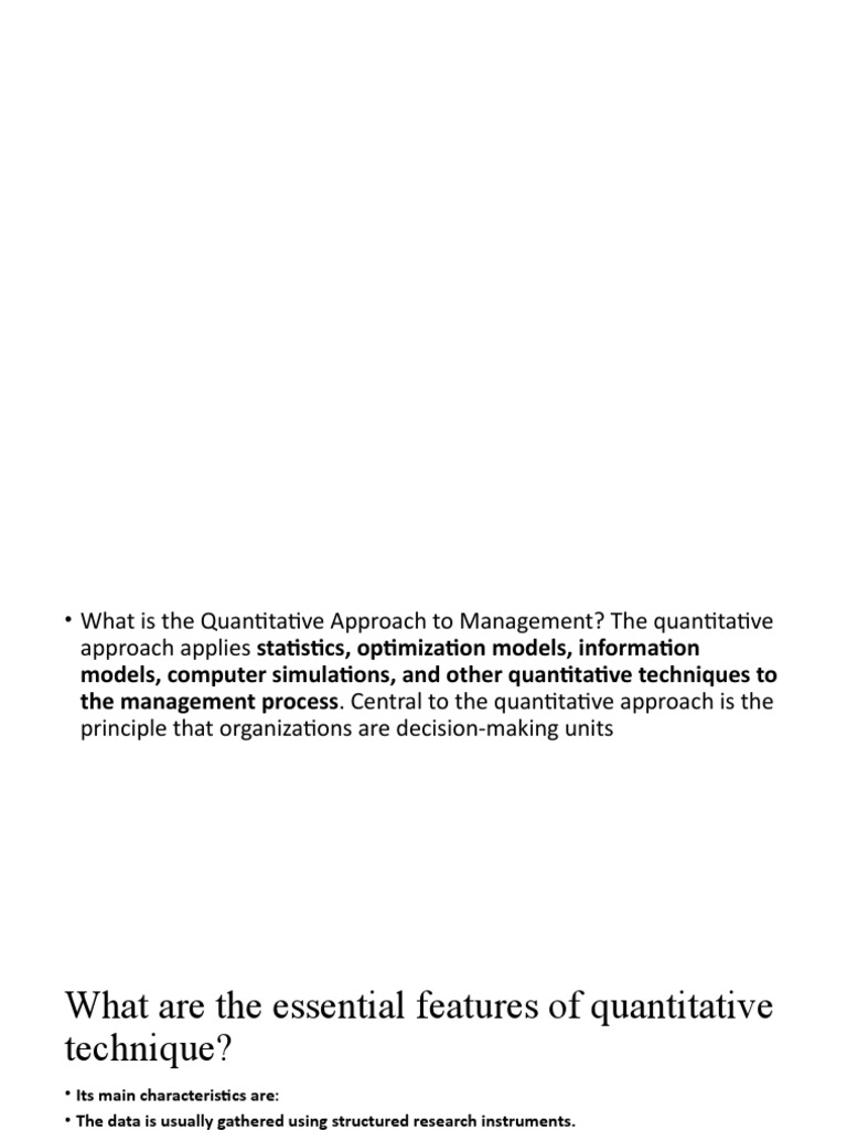 Quantitative Approach To Management | PDF | Quantitative Research ...