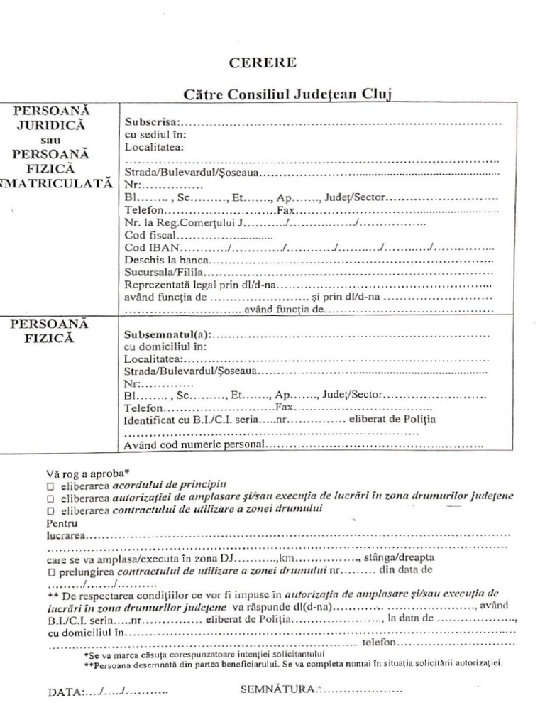 Cerere Consiliul Judetean | PDF