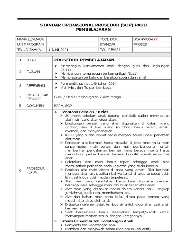 Sop Pembelajaran | PDF | Karier & Perkembangan | Kesehatan Holistik