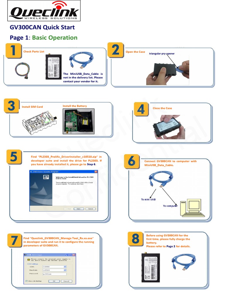 GV300CAN Quick Start V1.00 | PDF | General Packet Radio Service | Internet Protocols