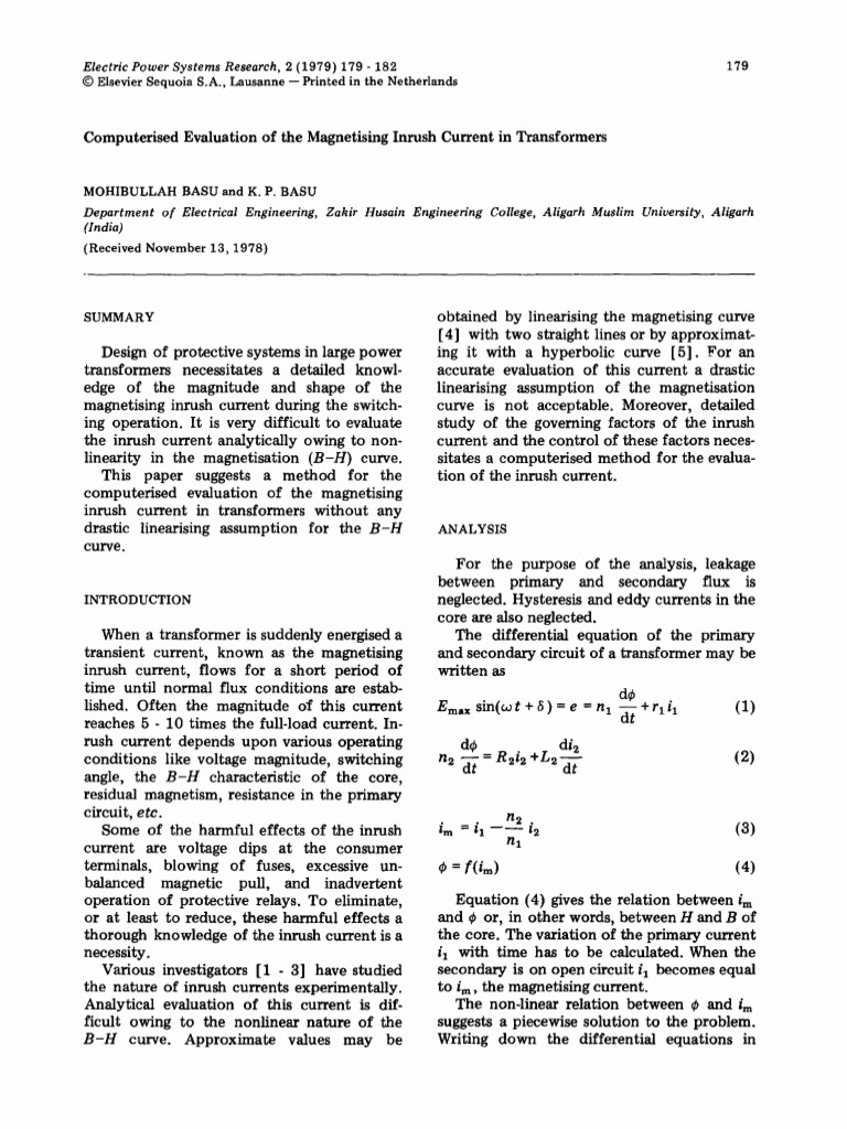 Electric Power Systems Research | PDF | Nonlinear System | Electromagnetism