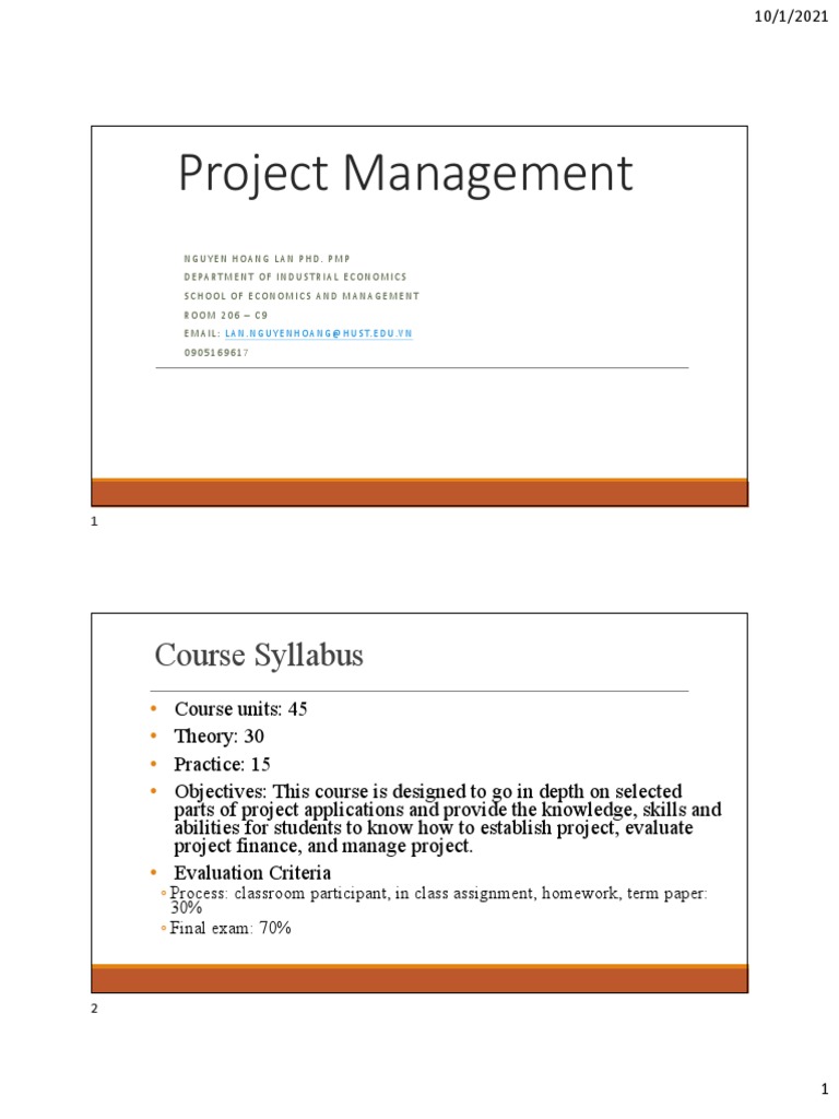 Project Management Lecturenote 20211 C1 Fundamental | PDF | Project ...