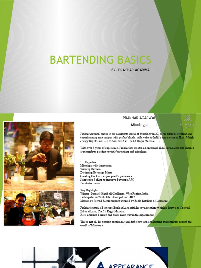 Bartending Basics | PDF | Cocktails | Bartender