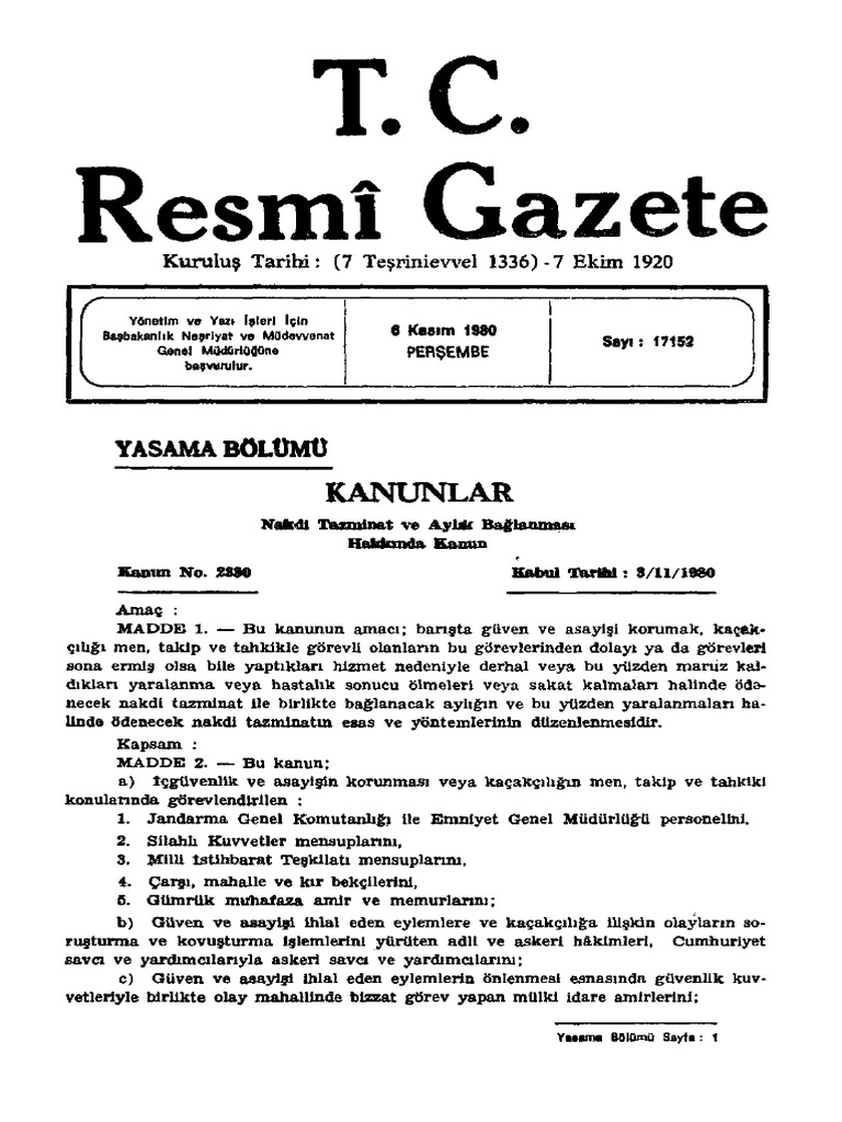 Resmi Gazete: Kanunlar | PDF