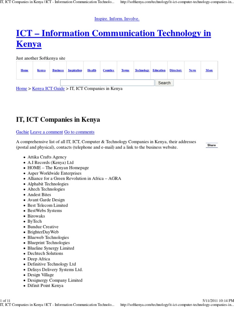 ICT Companies Directory in Kenya | PDF | Internet Service Provider | Kenya