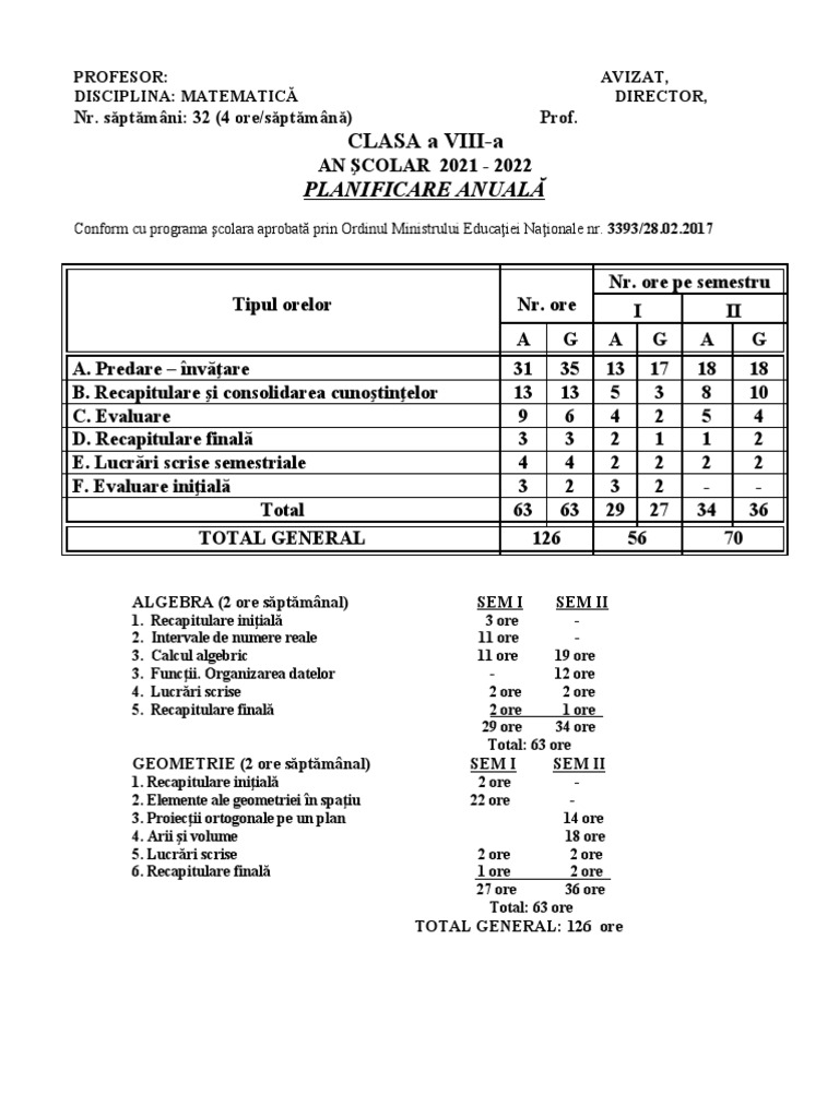 Matematica A 8 A 2021-2022 | PDF