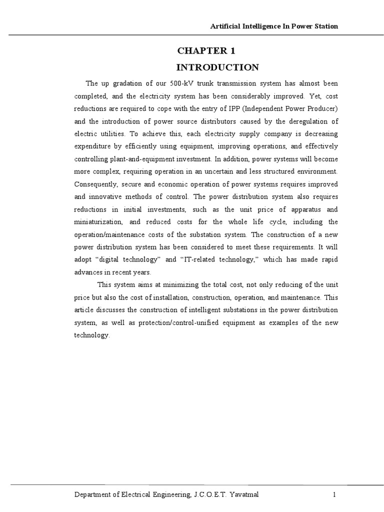 Artificial Intelligence in Power Station | PDF | Electrical Substation ...